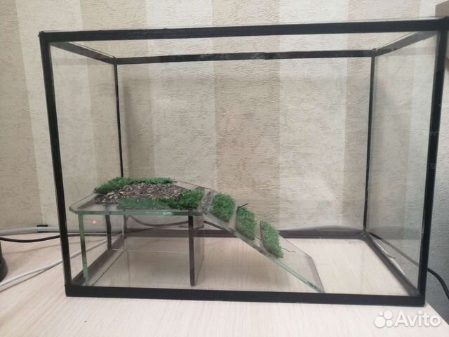 Террариум-аквариум для черепахи, с мостиком