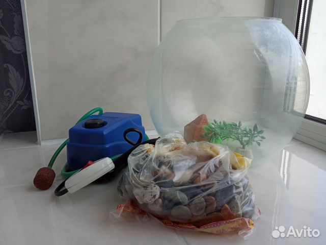 Аквариум круглый с компрессором